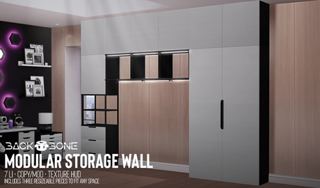 Second Life Marketplace Backbone Modular Storage Wall